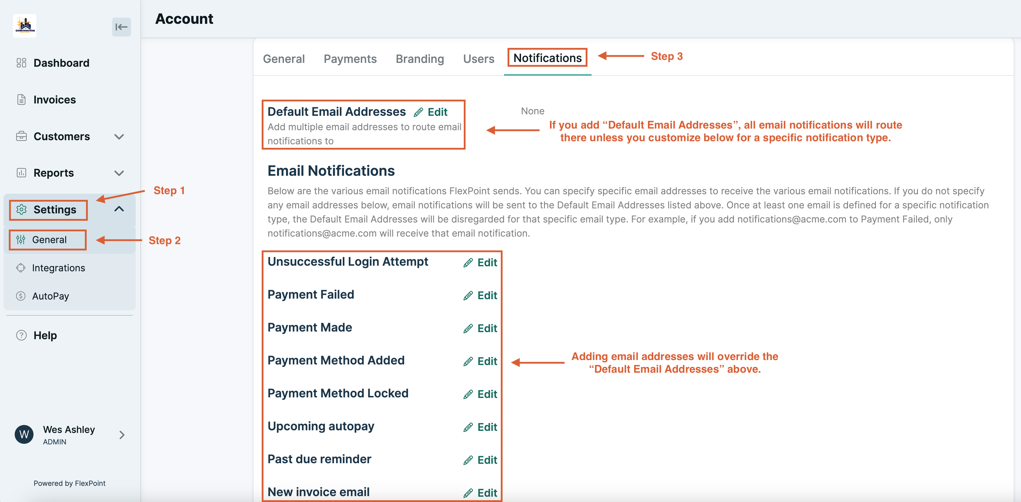How to Customize Internal Email Notifications – FlexPoint