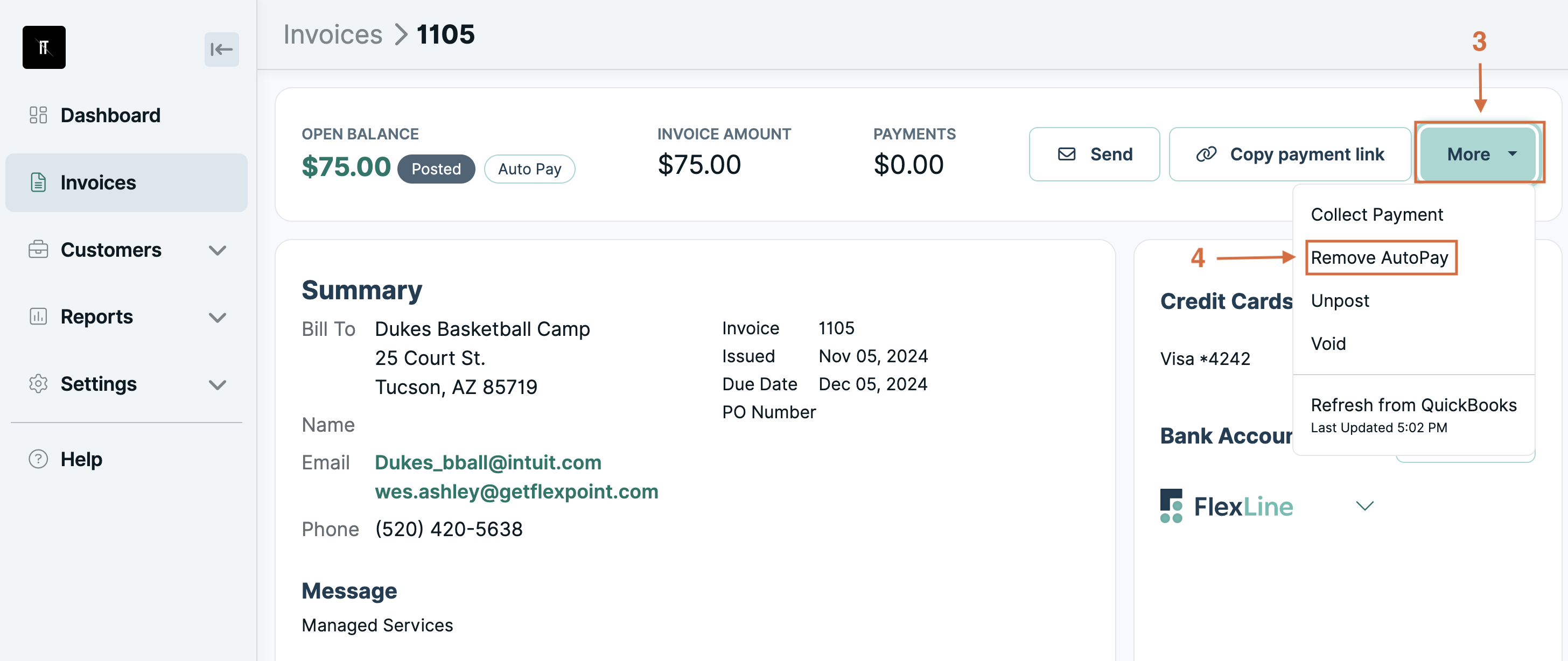 How to Remove an AutoPay Tag on an Invoice – FlexPoint