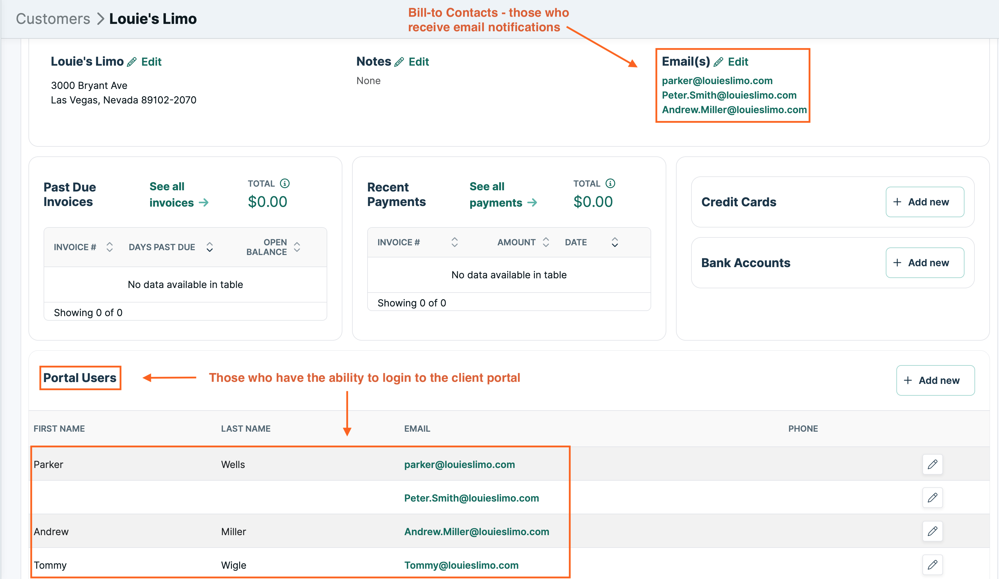 Portal User vs. Bill-To Contact - Overview – FlexPoint
