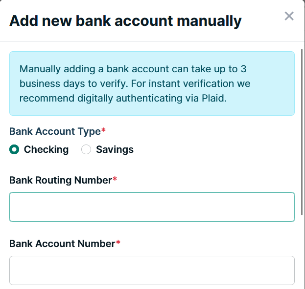Client Bank Account Verification - Plaid vs. Manual Entry – FlexPoint